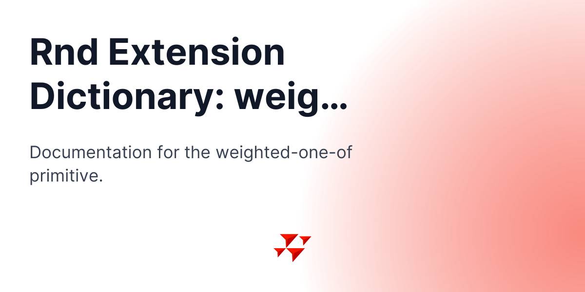 Rnd Extension Dictionary: weighted-one-of - NetLogo 7.0.3 User Manual